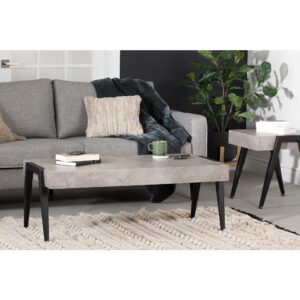 South Shore Industrial Coffee Table with Metal Legs, Gray & Black