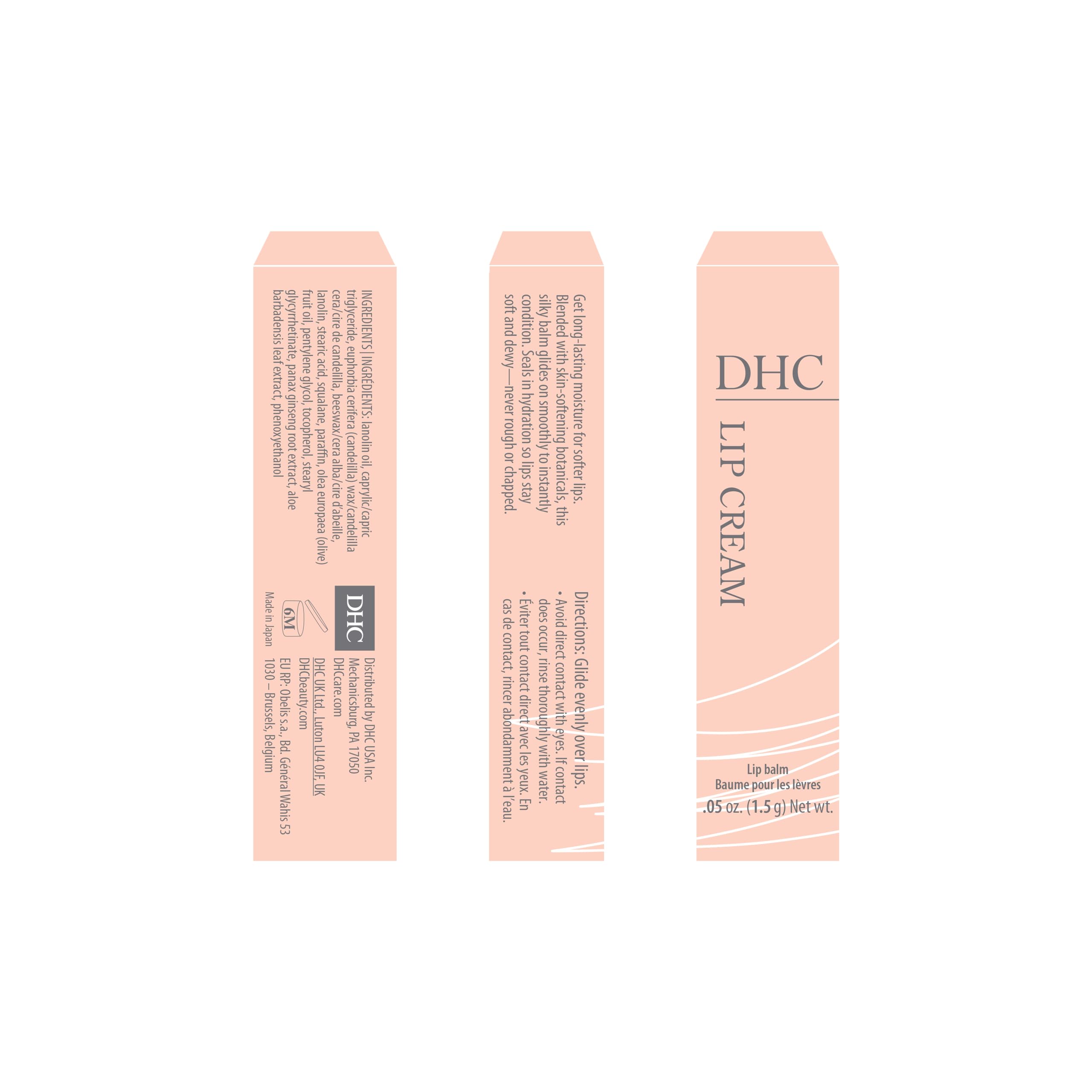 DHC Lip Cream 3 pack, Ultra-Moisturizing, Soothing, Hydrating, Dry, Chapped Lips, Protecting, Fragrance and Colorant Free, 0.05 oz. Net wt.