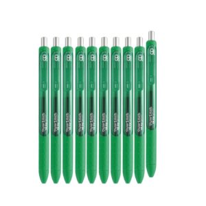 Paper Mate Inkjoy Gel Retractable Gel Ink Pens, Pack of 10 (Green, Medium Point)