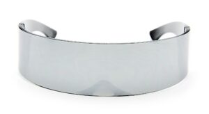 in touch with style futuristic shield sunglasses monoblock cyclops 100% uv400 (silver gray, uv400)