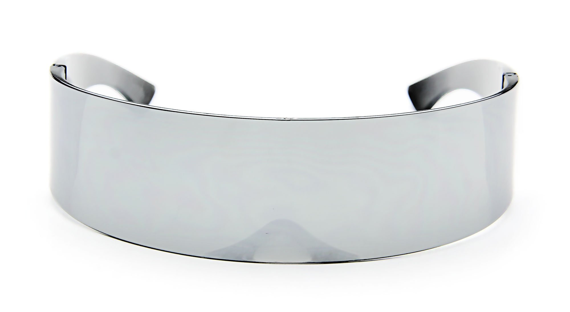 In Touch With Style Futuristic Shield Sunglasses Monoblock Cyclops 100% UV400 (Silver Gray, UV400)