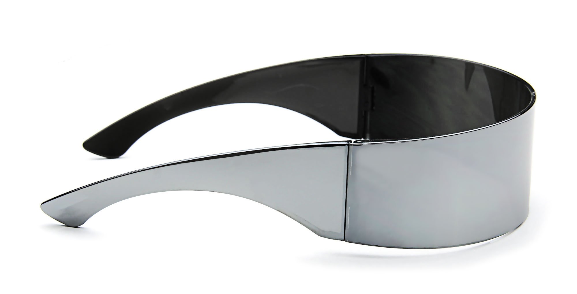 In Touch With Style Futuristic Shield Sunglasses Monoblock Cyclops 100% UV400 (Silver Gray, UV400)