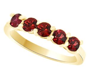 affy round cut simulated red garnet wedding engagement ring in 14k yellow gold (1.6 cttw) with ring size:-4