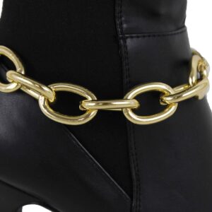 TrendyFashionJewelry Women Boot Bracelet Gold Metal Thick Chain Chunky Link Shoe Charm Strap Band Hip Hop