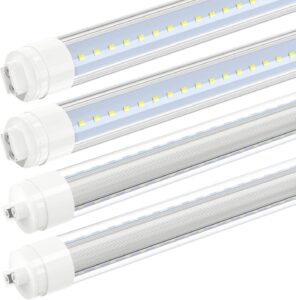 jesled 360 degree t8 t10 t12 5ft 36w r17d/ho base, led outdoor tubes for double sided signs 6000k cool white clear cover (4-pack)