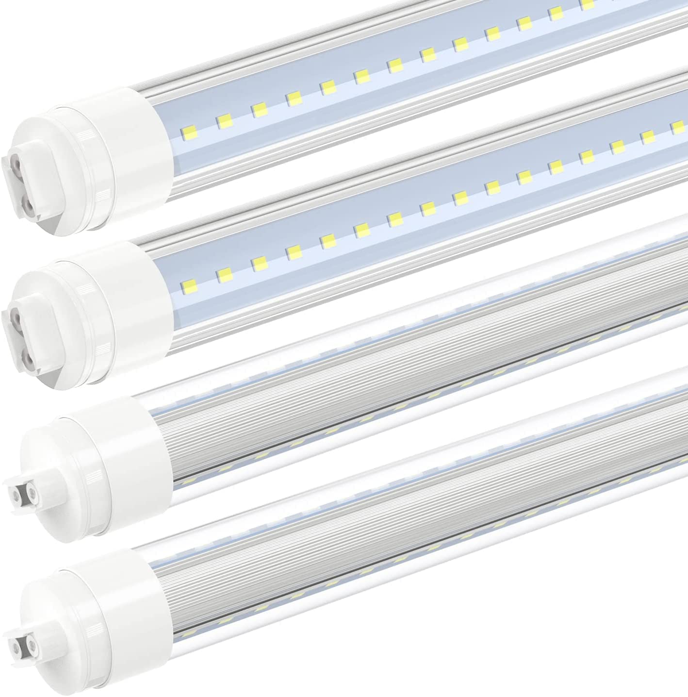 JESLED 360 Degree T8 T10 T12 5ft 36w R17D/HO Base, led Outdoor Tubes for Double Sided Signs 6000K Cool White Clear Cover (4-Pack)