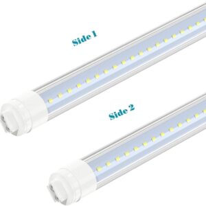 JESLED 360 Degree T8 T10 T12 5ft 36w R17D/HO Base, led Outdoor Tubes for Double Sided Signs 6000K Cool White Clear Cover (4-Pack)