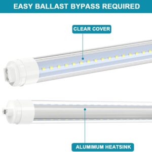 JESLED 360 Degree T8 T10 T12 5ft 36w R17D/HO Base, led Outdoor Tubes for Double Sided Signs 6000K Cool White Clear Cover (4-Pack)