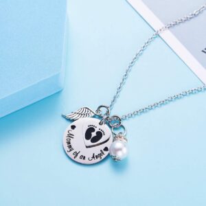 LParkin Miscarriage Gifts For Mothers Memorial Necklace For Mommy of an Angel Sympathy Wing Gift