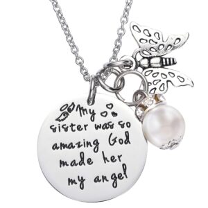 lparkin sister memorial necklace my sister was so amazing god made her my angel sympathy gift (necklace)