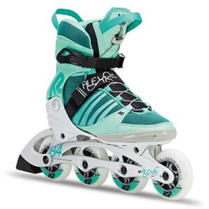 k2 skate women's alexis 84 pro inline skate, green white, 7.5