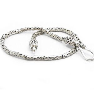 Blusilver 925 Sterling Silver Bizantine Chain Bracelet Handmade in Bali 2.0 mm (7.0 Inches)