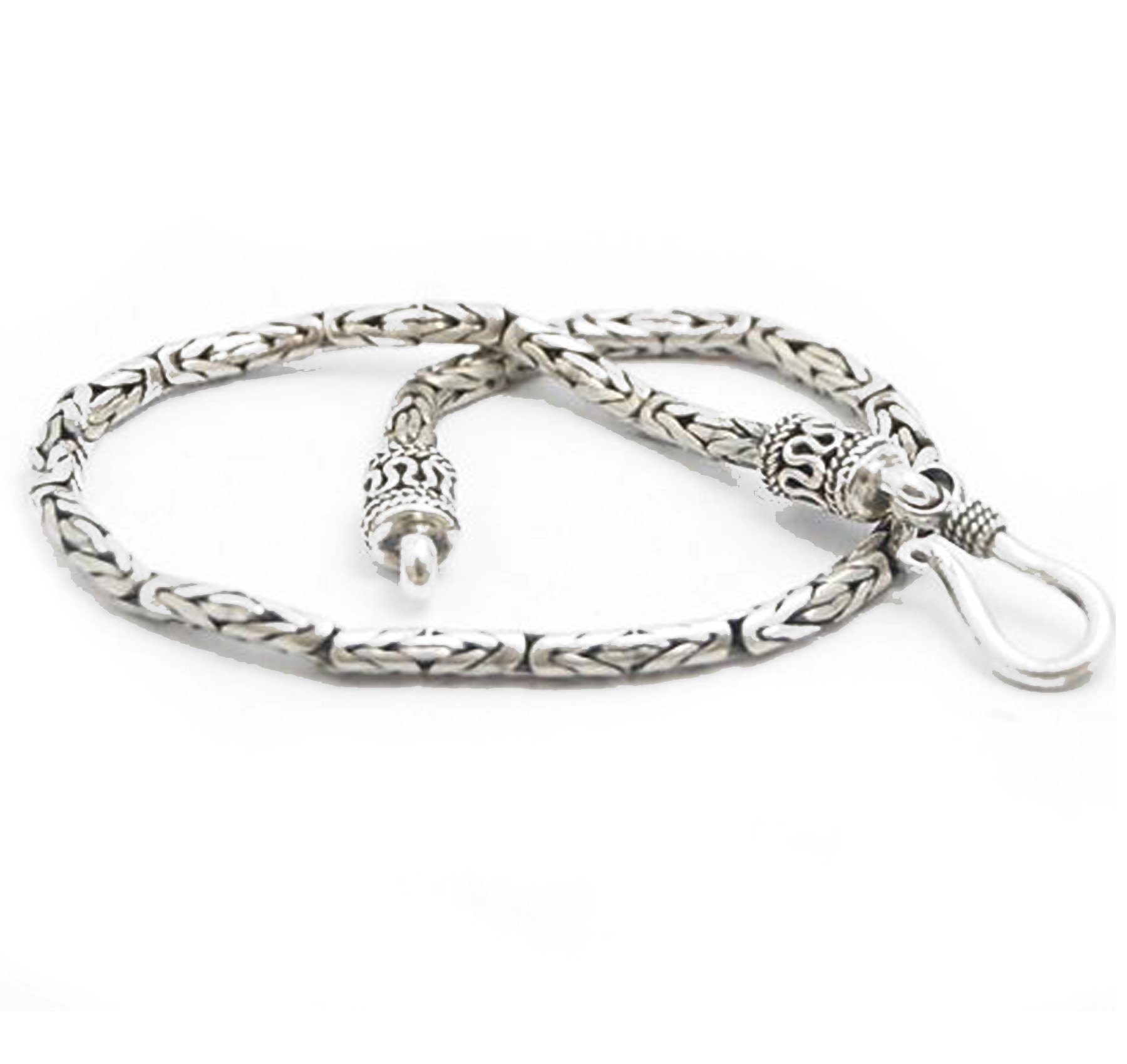 Blusilver 925 Sterling Silver Bizantine Chain Bracelet Handmade in Bali 2.0 mm (7.0 Inches)