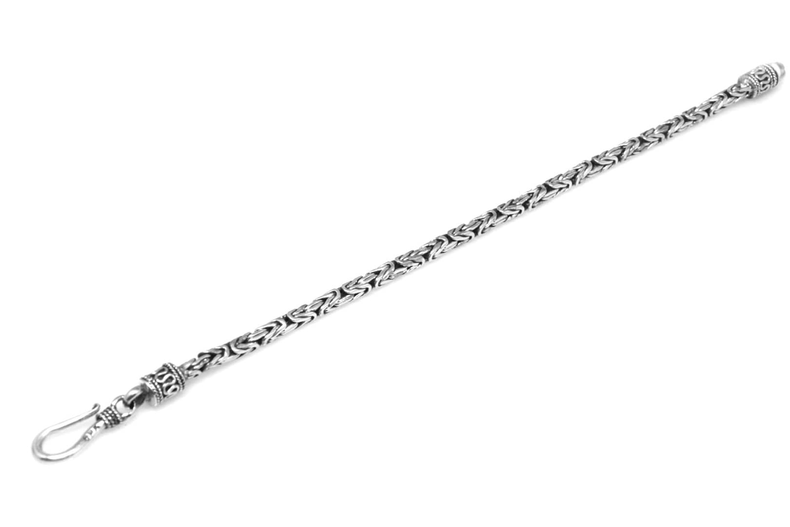 Blusilver 925 Sterling Silver Bizantine Chain Bracelet Handmade in Bali 2.0 mm (7.0 Inches)