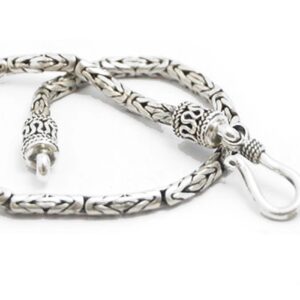 Blusilver 925 Sterling Silver Bizantine Chain Bracelet Handmade in Bali 2.0 mm (7.0 Inches)