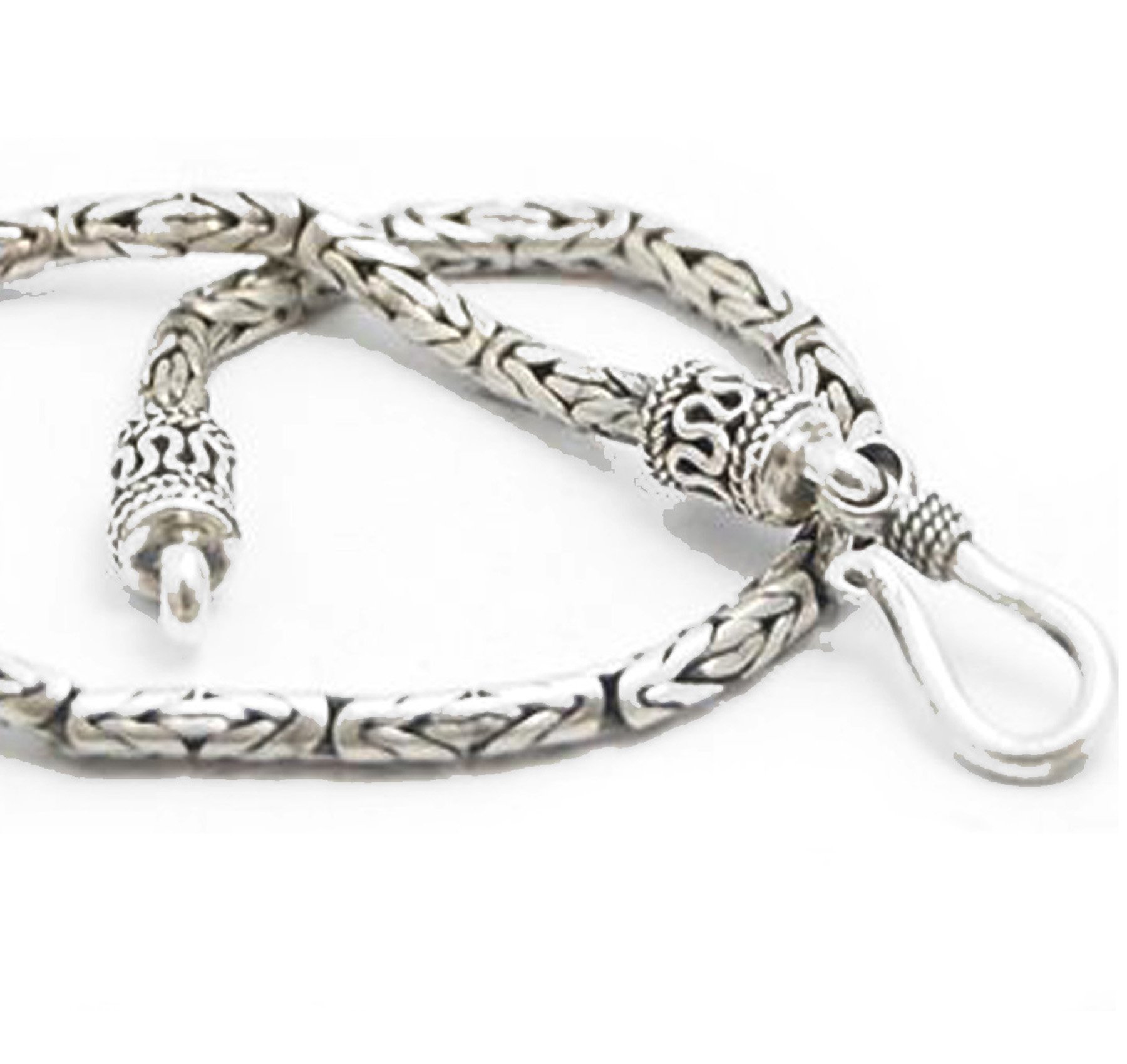 Blusilver 925 Sterling Silver Bizantine Chain Bracelet Handmade in Bali 2.0 mm (7.0 Inches)