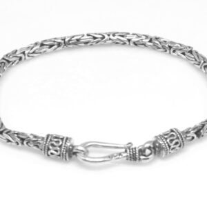 Blusilver 925 Sterling Silver Bizantine Chain Bracelet Handmade in Bali 2.0 mm (7.0 Inches)