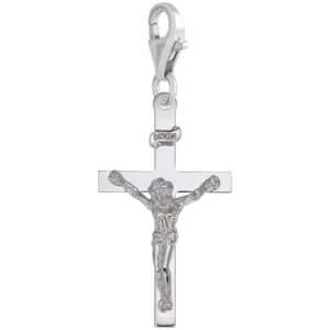 sterling silver cross charm with lobster claw clasp, charms for bracelets and necklaces