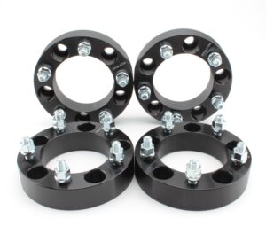 zy wheel 4pcs wheel spacers 1.5"(38mm) thick 5x5.5 (5x139.7) bolt pattern 108mm hub bore with 1/2" studs compatible for dodge ram 1500, ford f100 f150 e100 e150 bronco black