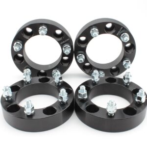 ZY WHEEL 4pcs Wheel Spacers 1.5"(38mm) Thick 5x5.5 (5X139.7) Bolt Pattern 108mm Hub Bore with 1/2" Studs Compatible for Dodge Ram 1500, Ford F100 F150 E100 E150 Bronco Black