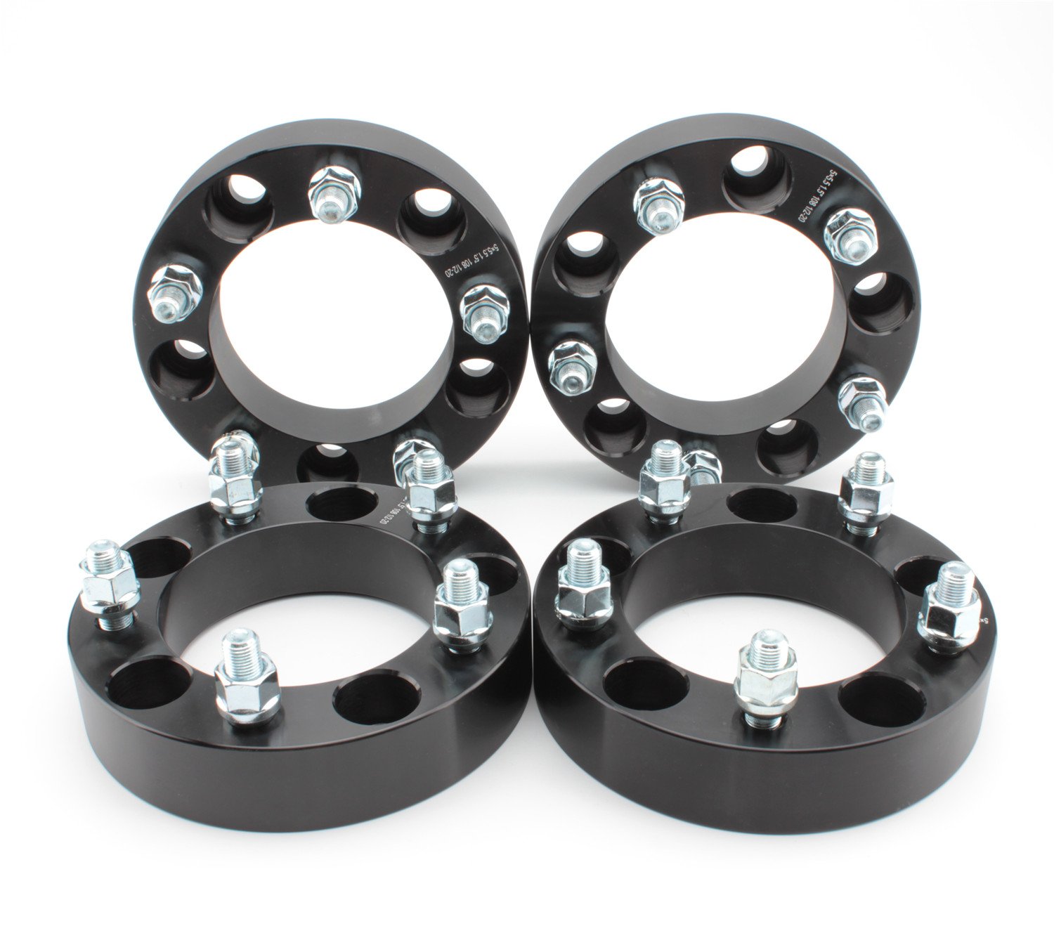 ZY WHEEL 4pcs Wheel Spacers 1.5"(38mm) Thick 5x5.5 (5X139.7) Bolt Pattern 108mm Hub Bore with 1/2" Studs Compatible for Dodge Ram 1500, Ford F100 F150 E100 E150 Bronco Black