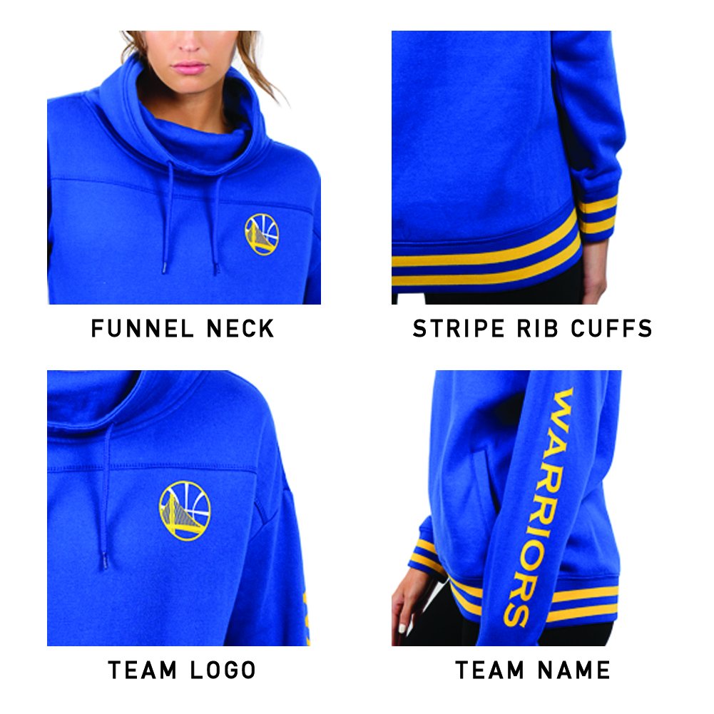 Ultra Game NBA Golden State Warriors Womens Quarter Zip Fleece Pullover Sweatshirt with Zipper, Team Color, Large