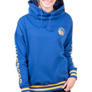 Ultra Game NBA Golden State Warriors Womens Quarter Zip Fleece Pullover Sweatshirt with Zipper, Team Color, Large