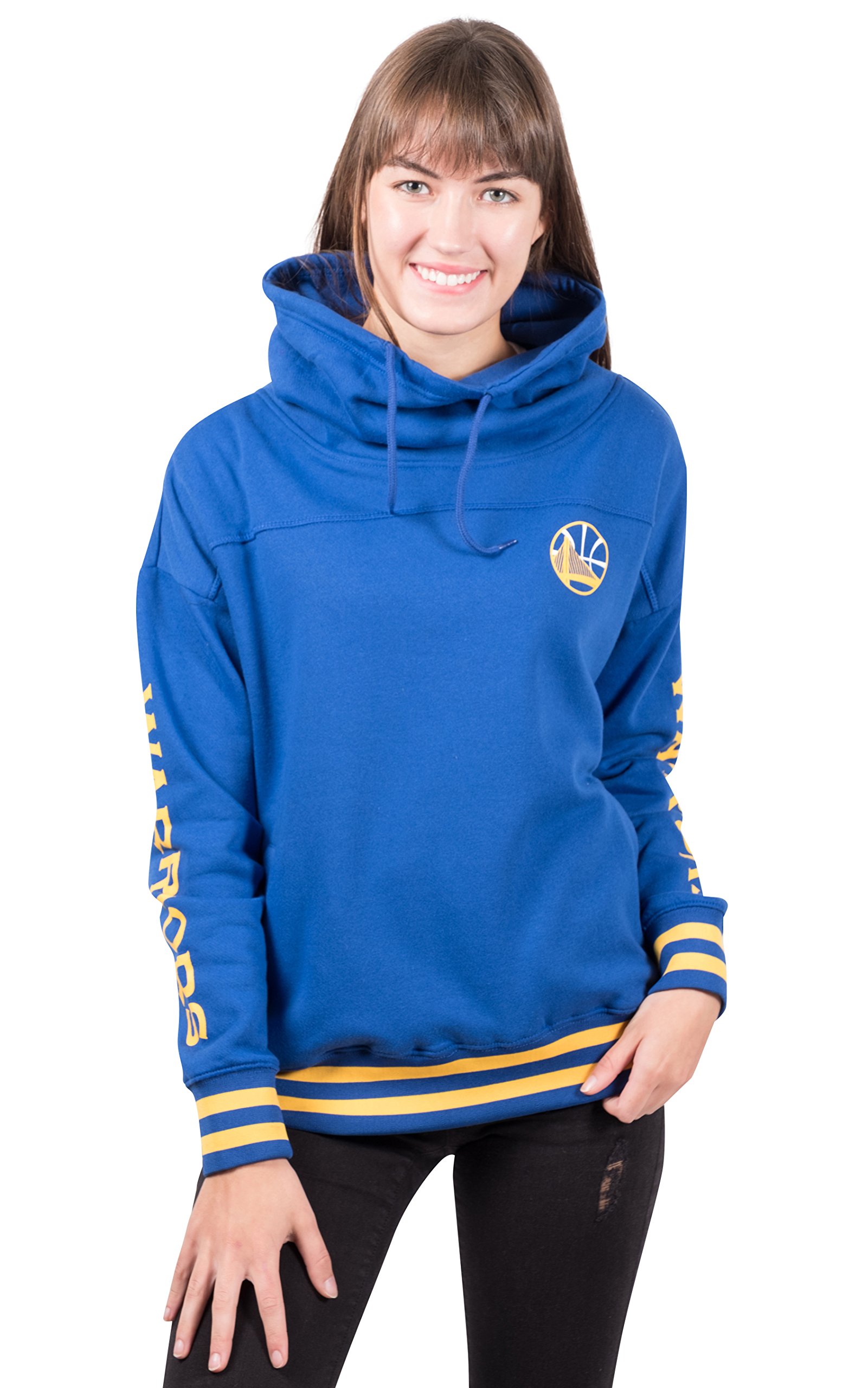 Ultra Game NBA Golden State Warriors Womens Quarter Zip Fleece Pullover Sweatshirt with Zipper, Team Color, Large