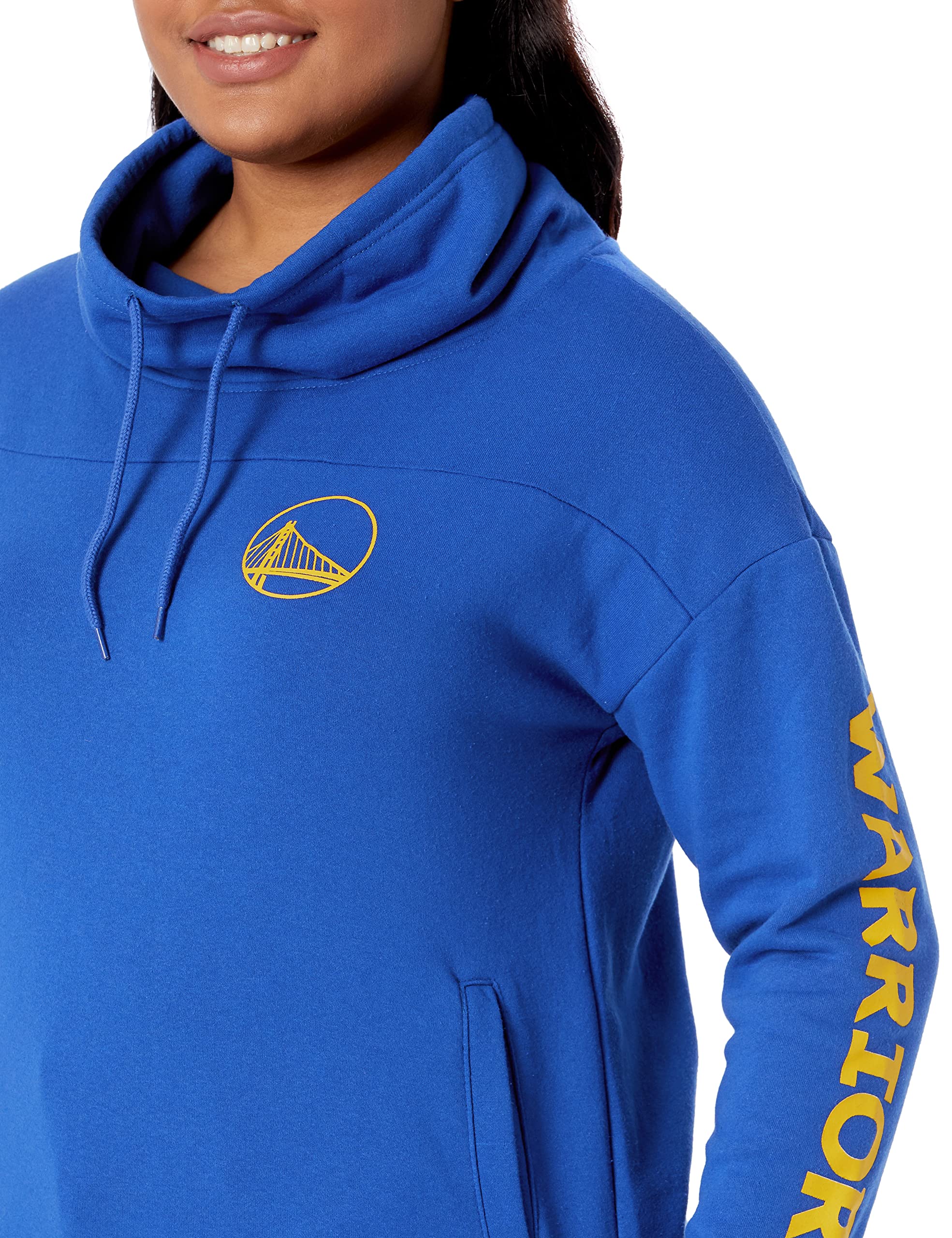 Ultra Game NBA Golden State Warriors Womens Quarter Zip Fleece Pullover Sweatshirt with Zipper, Team Color, Large