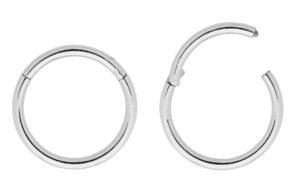 365 sleepers 2pcs 16g surgical steel 6mm - 16mm hinged hoop segment septum cartilage helix tragus nose ring unisex sleeper earrings