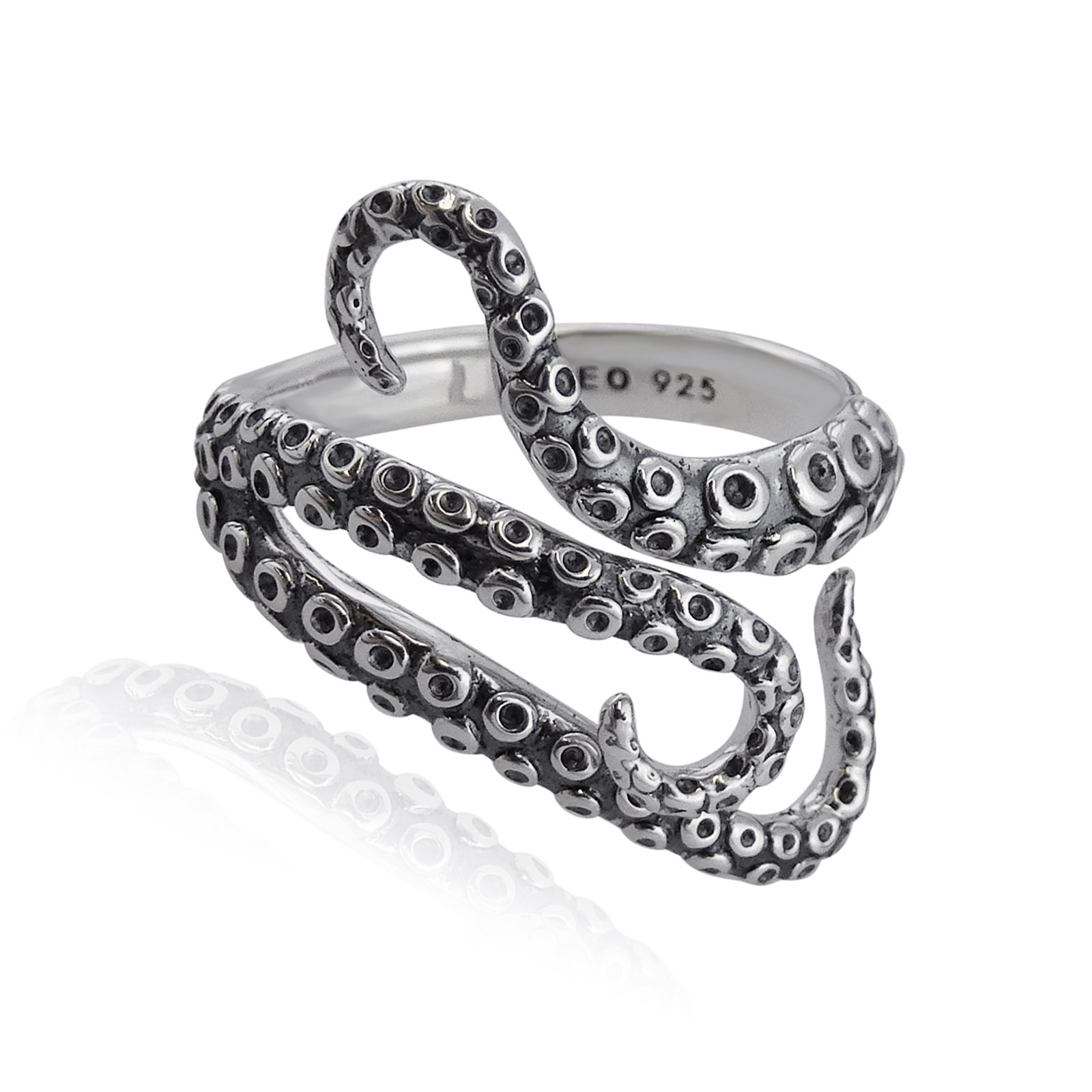 FashionJunkie4Life Sterling Silver Octopus Tentacles Wrap Ring, Sizes 6-10 (6)