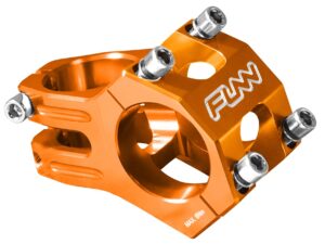 funn funnduro mtb stem with 35mm bar clamp - the ultimate ultralight and tough alloy bicycle stem for mountain bike and bmx bike, length 45mm stem (orange)