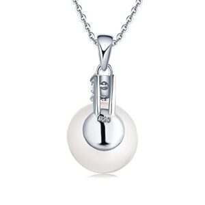 JO WISDOM 925 Sterling Silver Freshwater Cultured Pearl Pendant Necklace Jewelry for Women