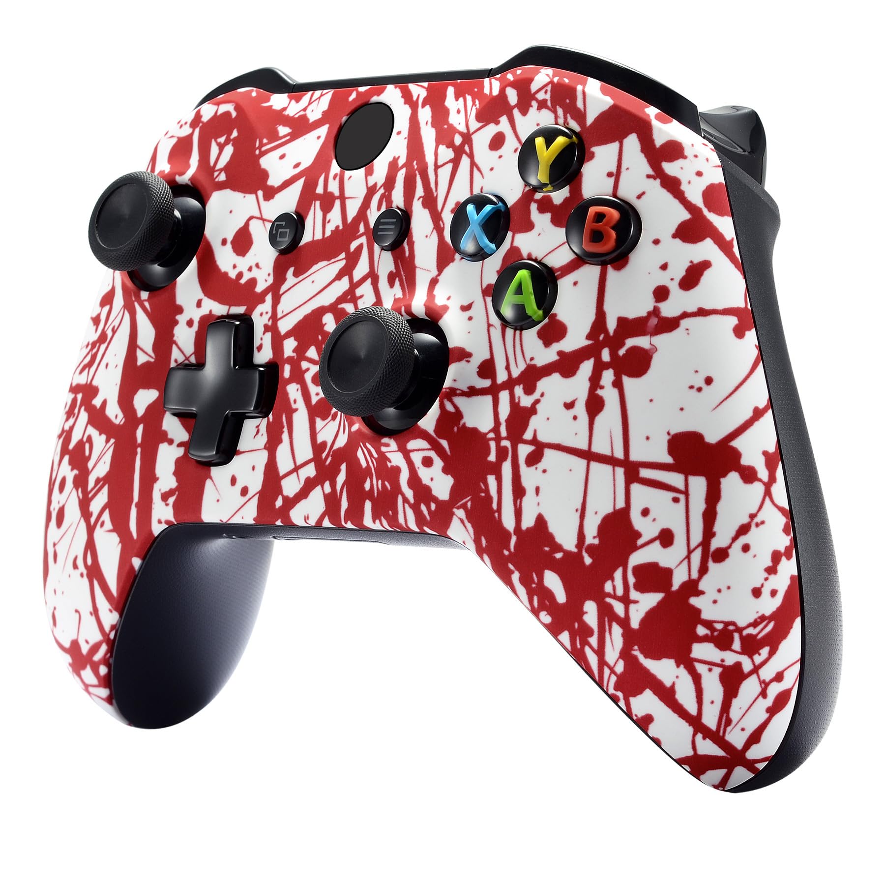 eXtremeRate Blood Spatter Faceplate Cover, Soft Touch Front Housing Shell Case, Comfortable Soft Grip Replacement Kit for Xbox One X S Controller - Controller NOT Included