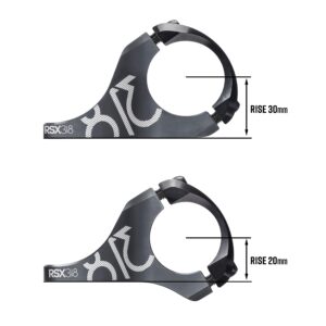 Funn RSX Mountain Bike Direct Mount Bike Stem with 31.8mm Bar Clamp, 2 Pieces Lightweight Split Design for Dual Crown Forks, Adjustable Extension 45-50mm with 30mm Rise (Black)