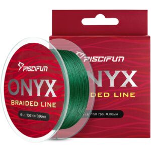 piscifun onyx braided fishing line advanced superline braid lines 150yd 12lb green