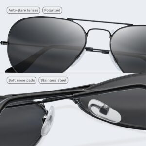 livho Sunglasses for Men Women Aviator Polarized Metal Mirror UV 400 Lens Protection