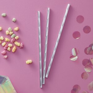 ginger ray iridescent foiled party paper straws x 25 - pastel perfection