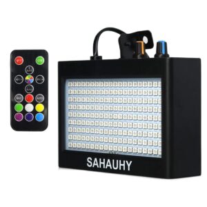 strobe lights,sahauhy 180 super bright stage lighting with remote control(black)