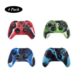 4 pack of silicone xbox one controller skin, premium super grip protective skin case cover for xbox one controlle (4 pack)