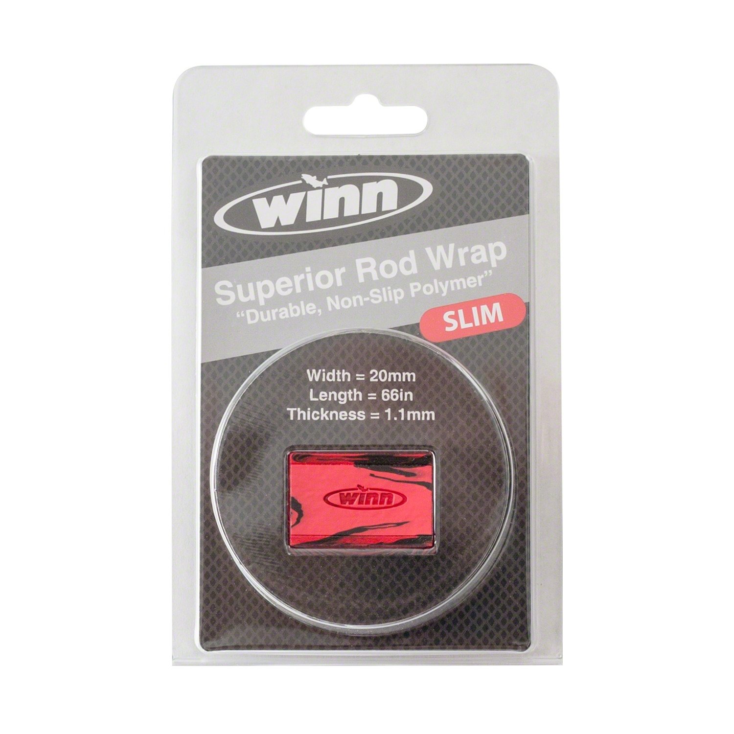 Winn Fishing 66" Rod Overwrap Tape, Slim - Red/Black