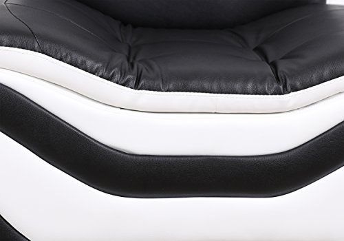 Beverly Fine Furniture 3 Piece Aldo Modern Sofa Set, Black/White