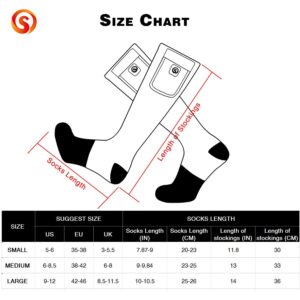 Heated Socks for Men Women, SAVIOR HEAT Electric Rechargeable Battery Thick Long Ski Socks for Winter Cold Weather Hunting Hiking Camping Skating Motorcycle Cycling Fishing