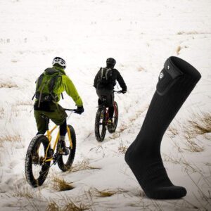 Heated Socks for Men Women, SAVIOR HEAT Electric Rechargeable Battery Thick Long Ski Socks for Winter Cold Weather Hunting Hiking Camping Skating Motorcycle Cycling Fishing