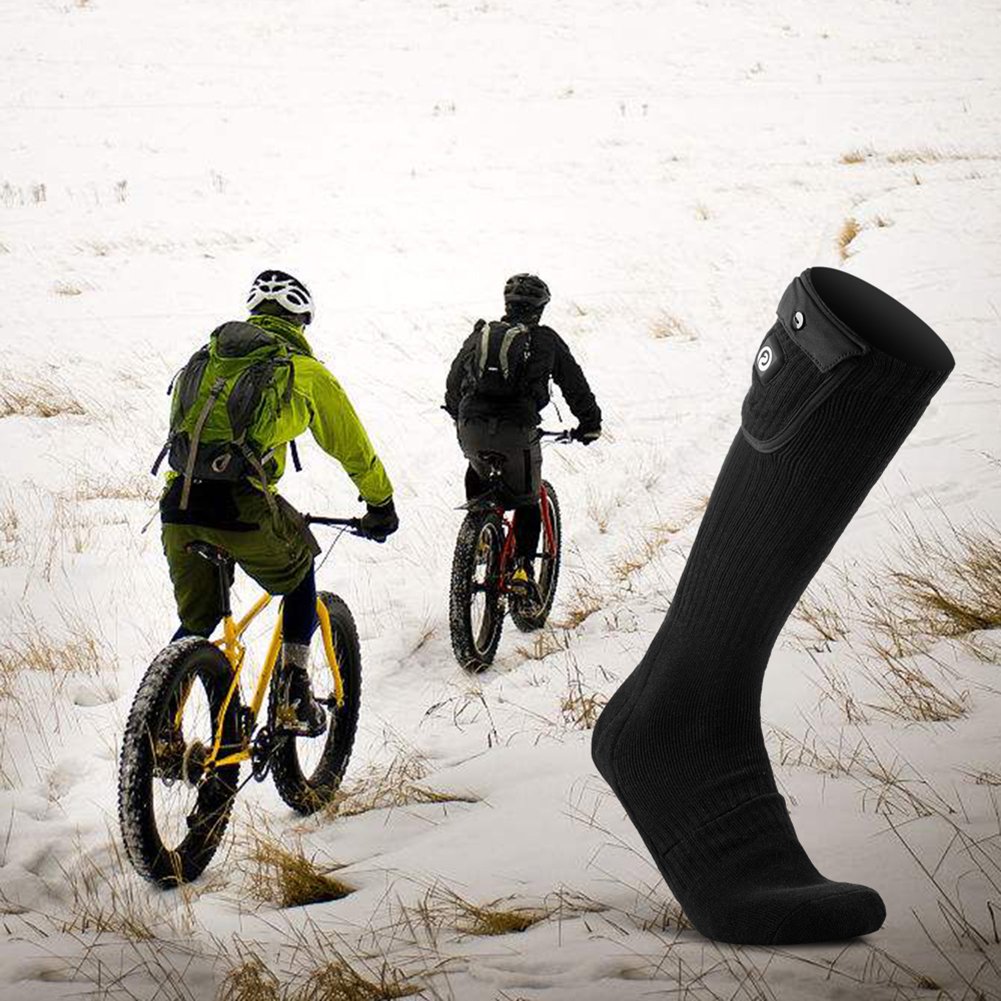 Heated Socks for Men Women, SAVIOR HEAT Electric Rechargeable Battery Thick Long Ski Socks for Winter Cold Weather Hunting Hiking Camping Skating Motorcycle Cycling Fishing