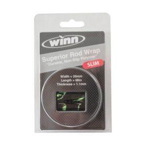 winn fishing 66" rod overwrap tape, slim - black/chartreuse