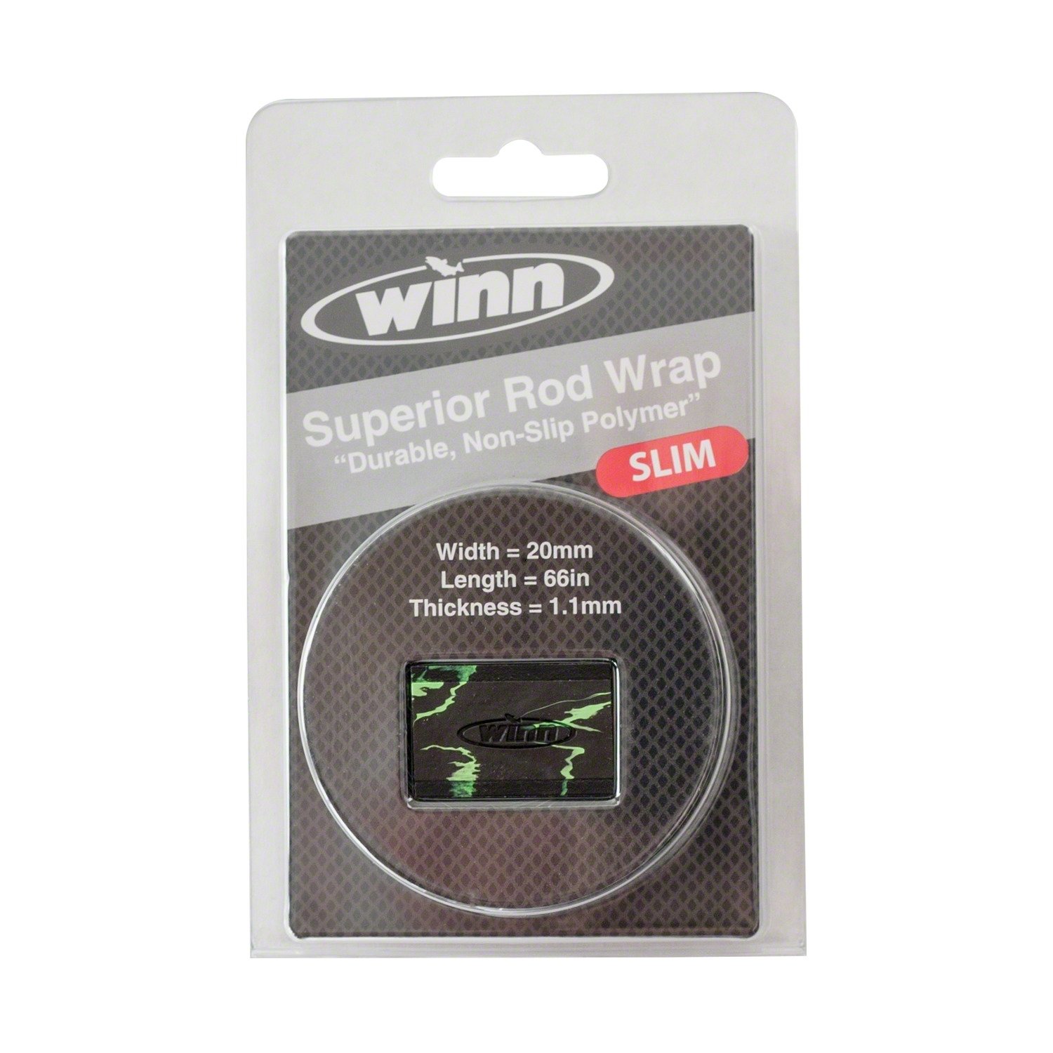 Winn Fishing 66" Rod Overwrap Tape, Slim - Black/Chartreuse