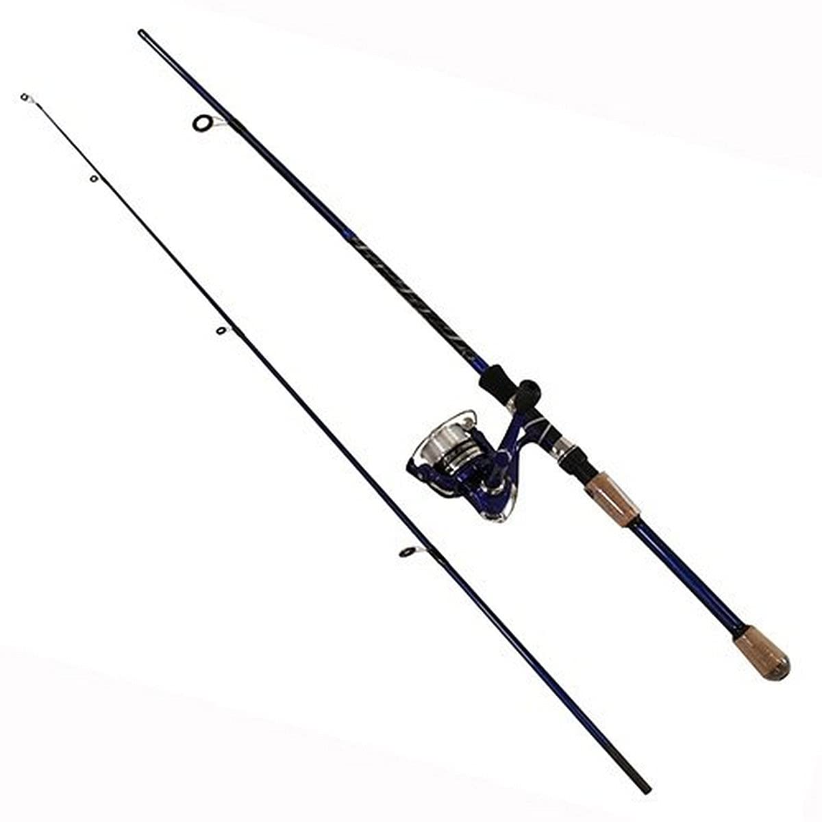 Okuma FNX-662-30BL Fin-Chaser Spinning Combo, 30 Reel Size, 6'6" Length, 2 Piece, 1/8-1/2 oz Lure Rating, Ambidextrous,Blue/Silver