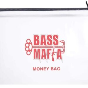 Bass Mafia Money Bag | Heavy-Duty Waterproof Bag for Bait, Phones, Cash and Food | Extremely Durable & Reusable Holder to Protect Items While Fishing | Full Top Zipper with Plastic Slide Lock | 13x16