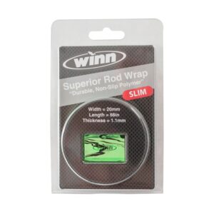 winn fishing 66" rod overwrap tape, slim - chartreuse/black